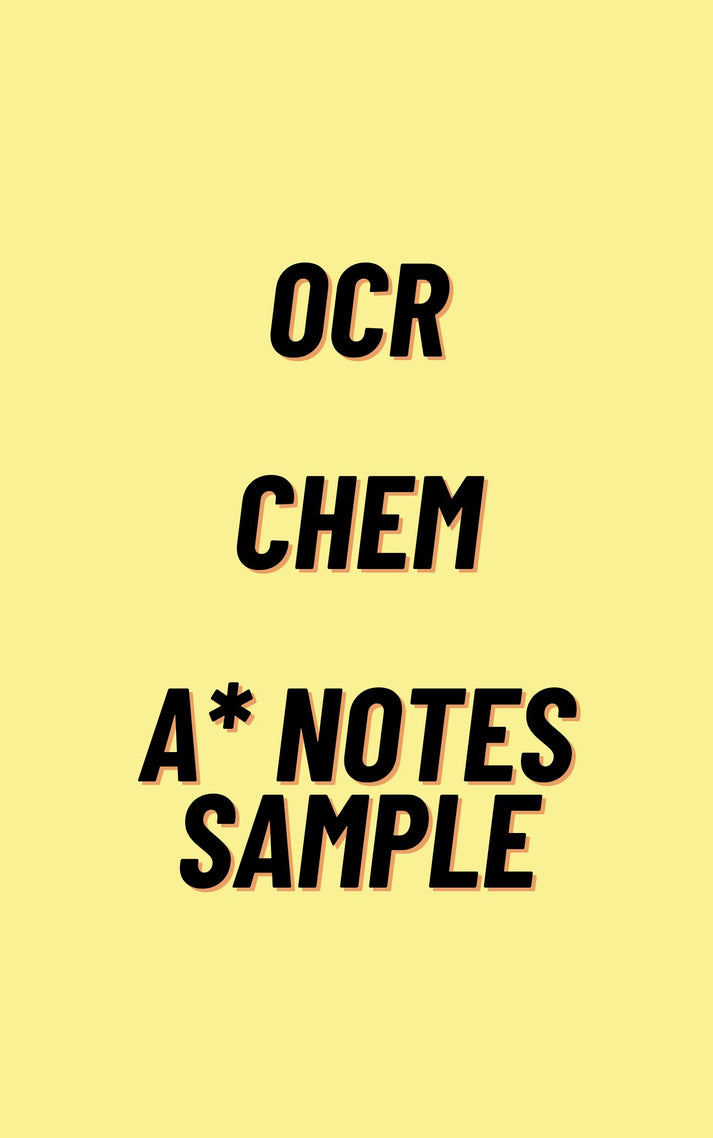 A-Level chemistry A* notes/cheat sheets sample - OCR – Studyplate